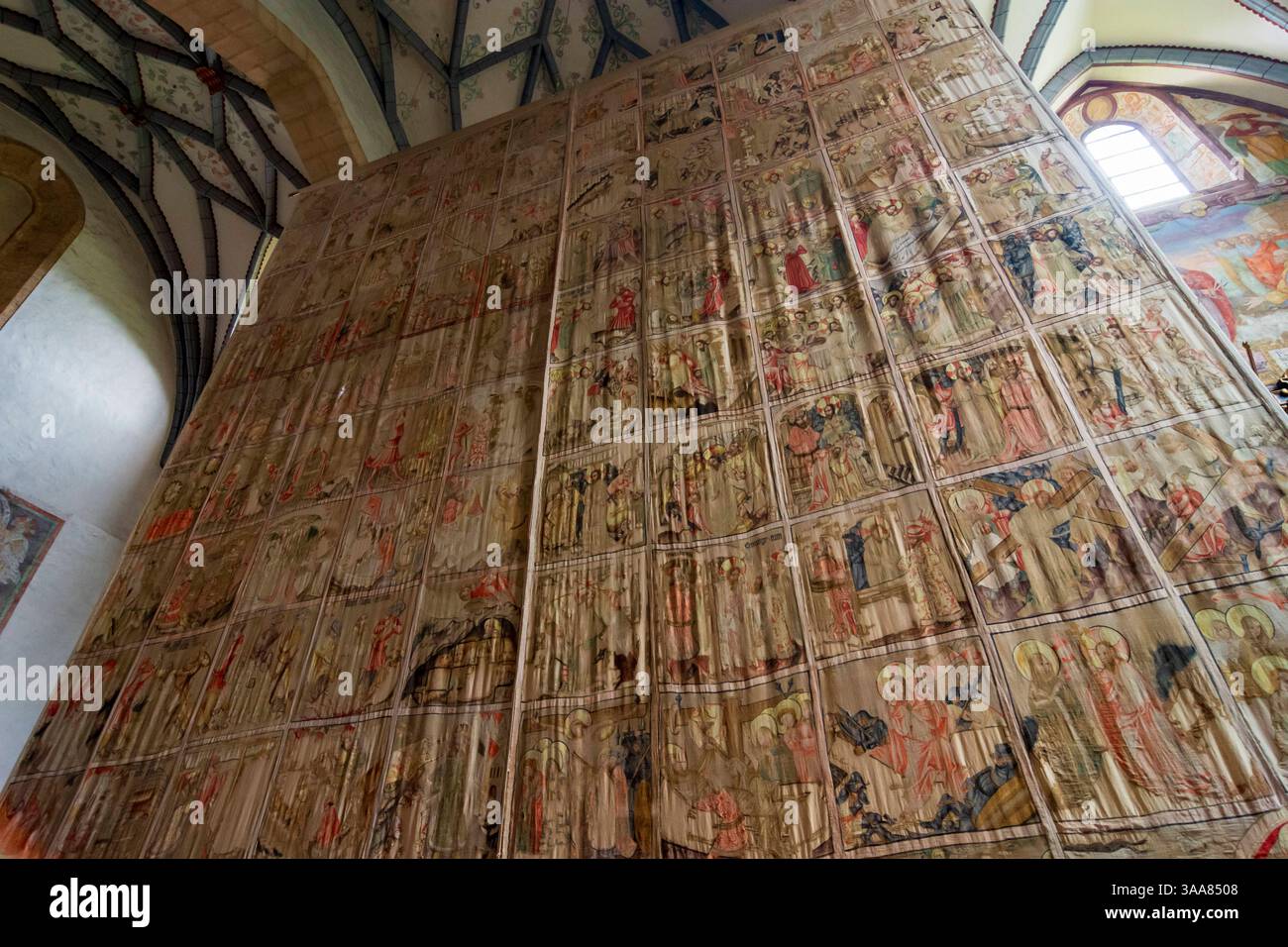Gurk Cathedral, interior, Lenten veil, altar Gurk Mittelkärnten Kärnten ...