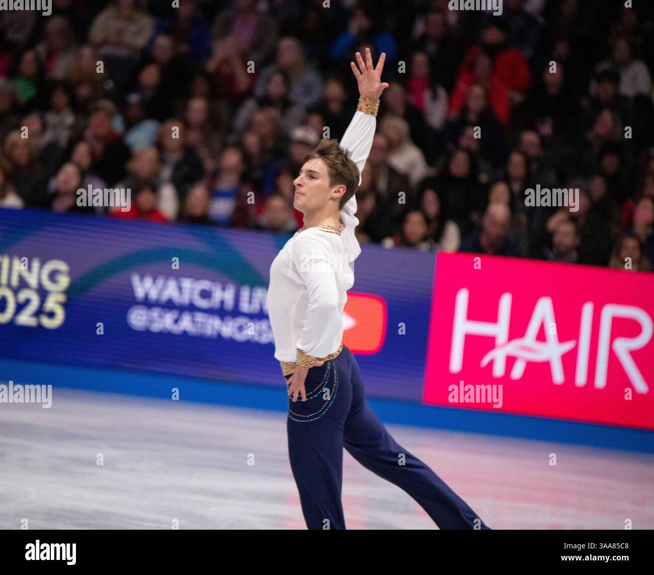 Boston,. MA. March 28, 2025. Andrew Torgashev in the Men's Free Skate ...