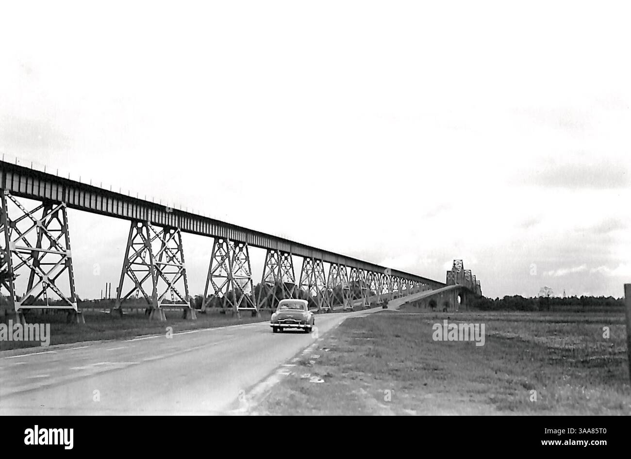Huey P. Long bridge at Baton Rouge, Louisiana, in April 1951 (169143338 ...