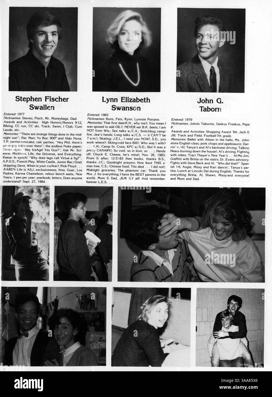 Documenting the events of the 1984 1985 school year hi-res stock ...