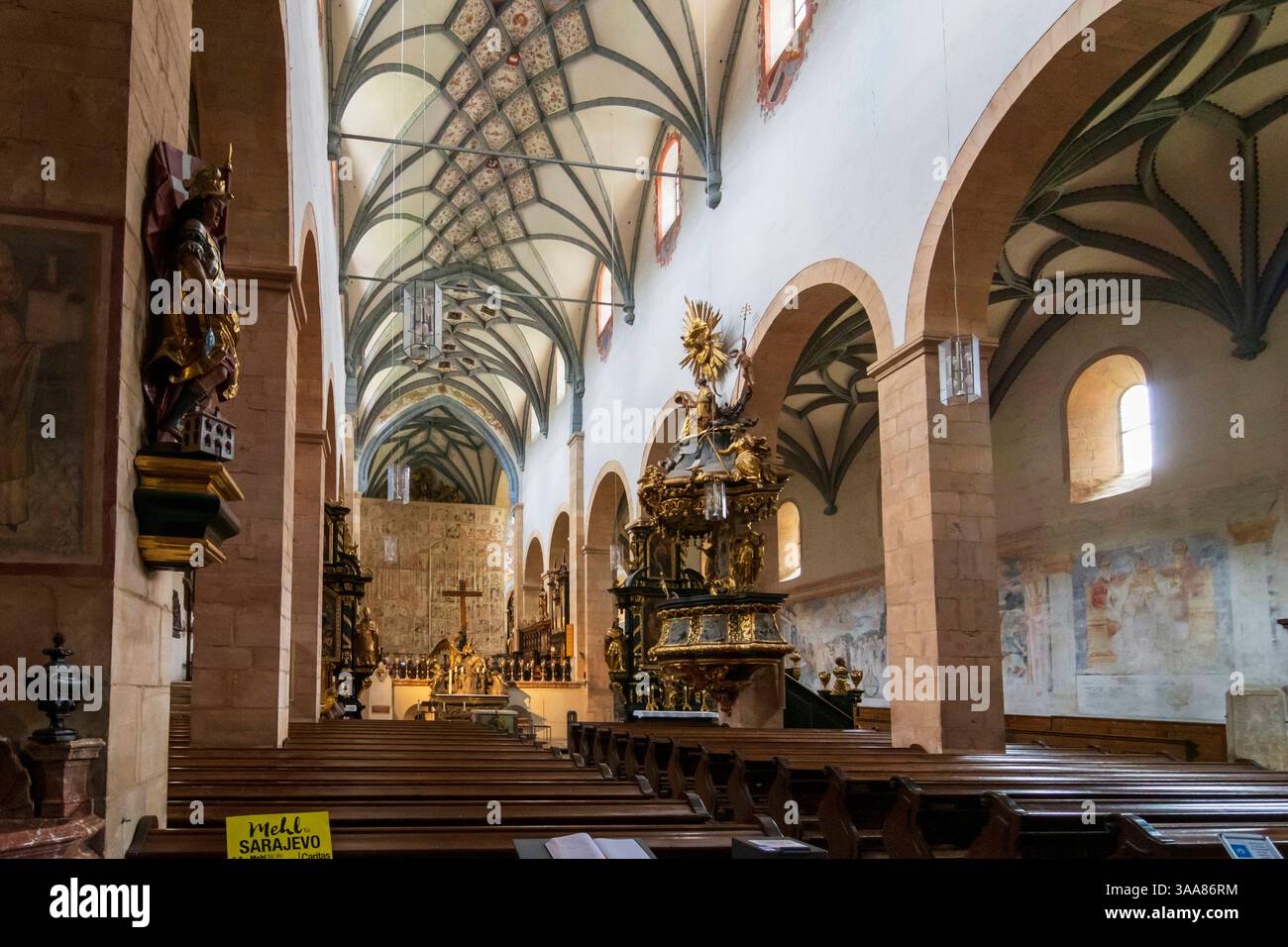 Gurk Cathedral, interior, nave, Lenten veil Gurk Mittelkärnten Kärnten ...