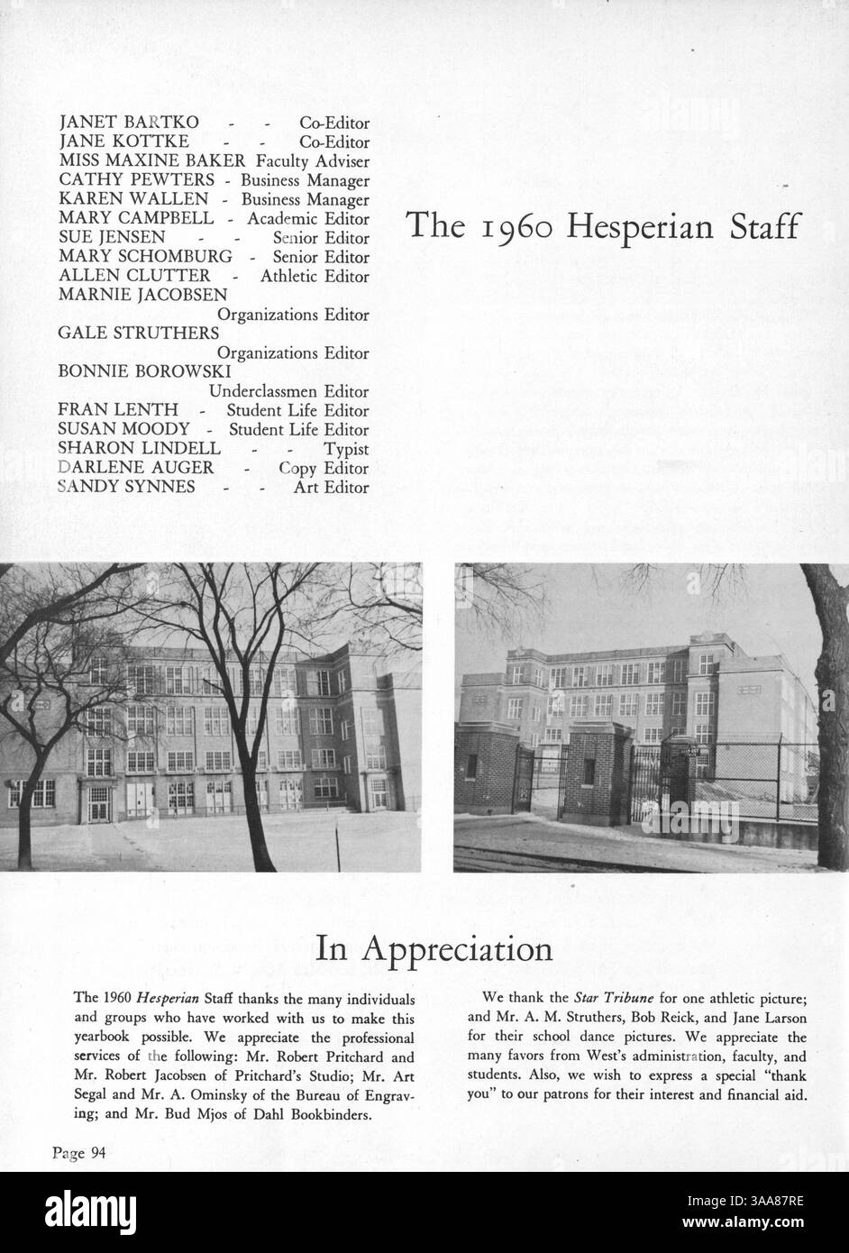 The 1960 'Hesperian' Yearbook documents the 1959-1960 school year at ...