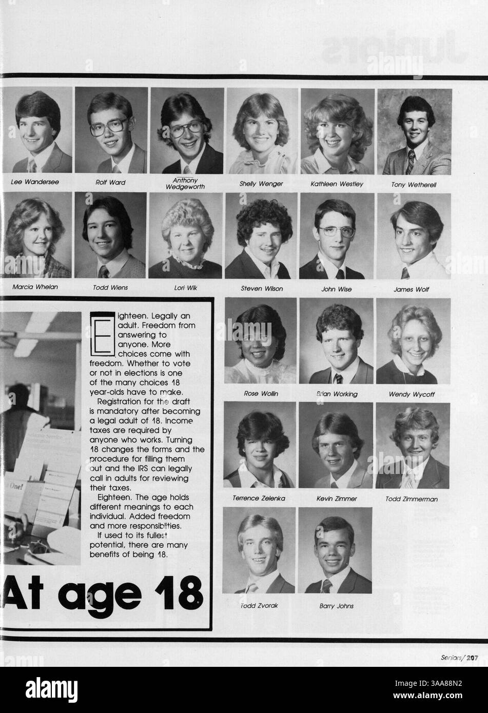 This 1983 high school annual highlights student and teacher profiles ...