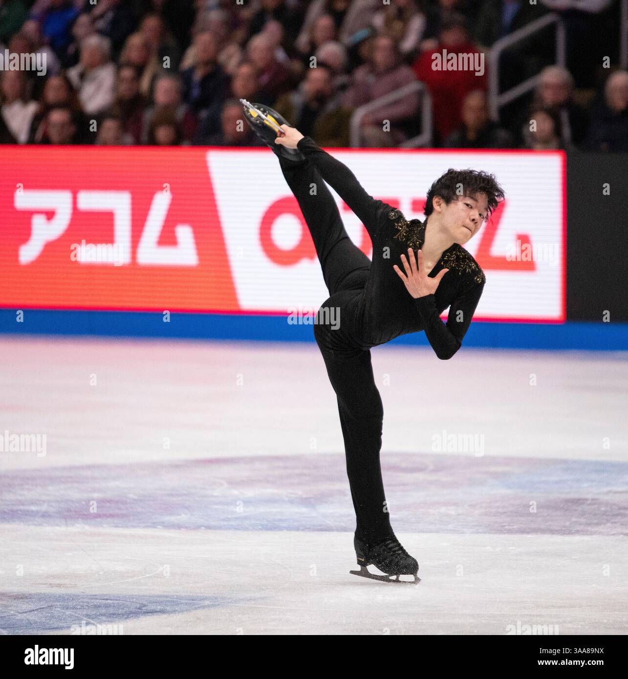 Boston,. MA. March 28, 2025. Yuma Kagiyamain the Men's Free Skate at ...