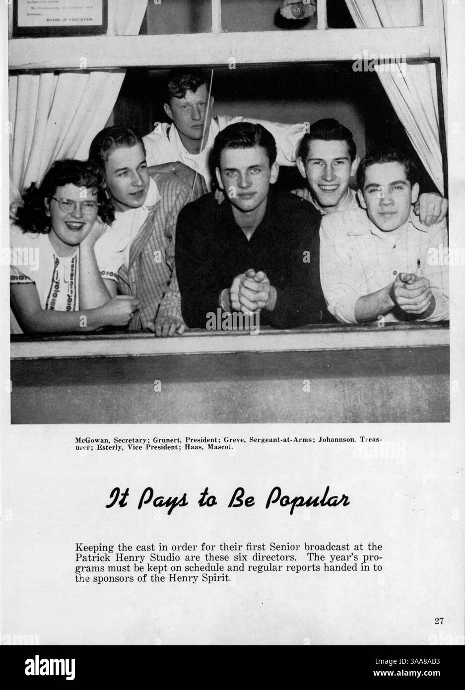 This 1946 yearbook from Patrick Henry High School highlights student ...