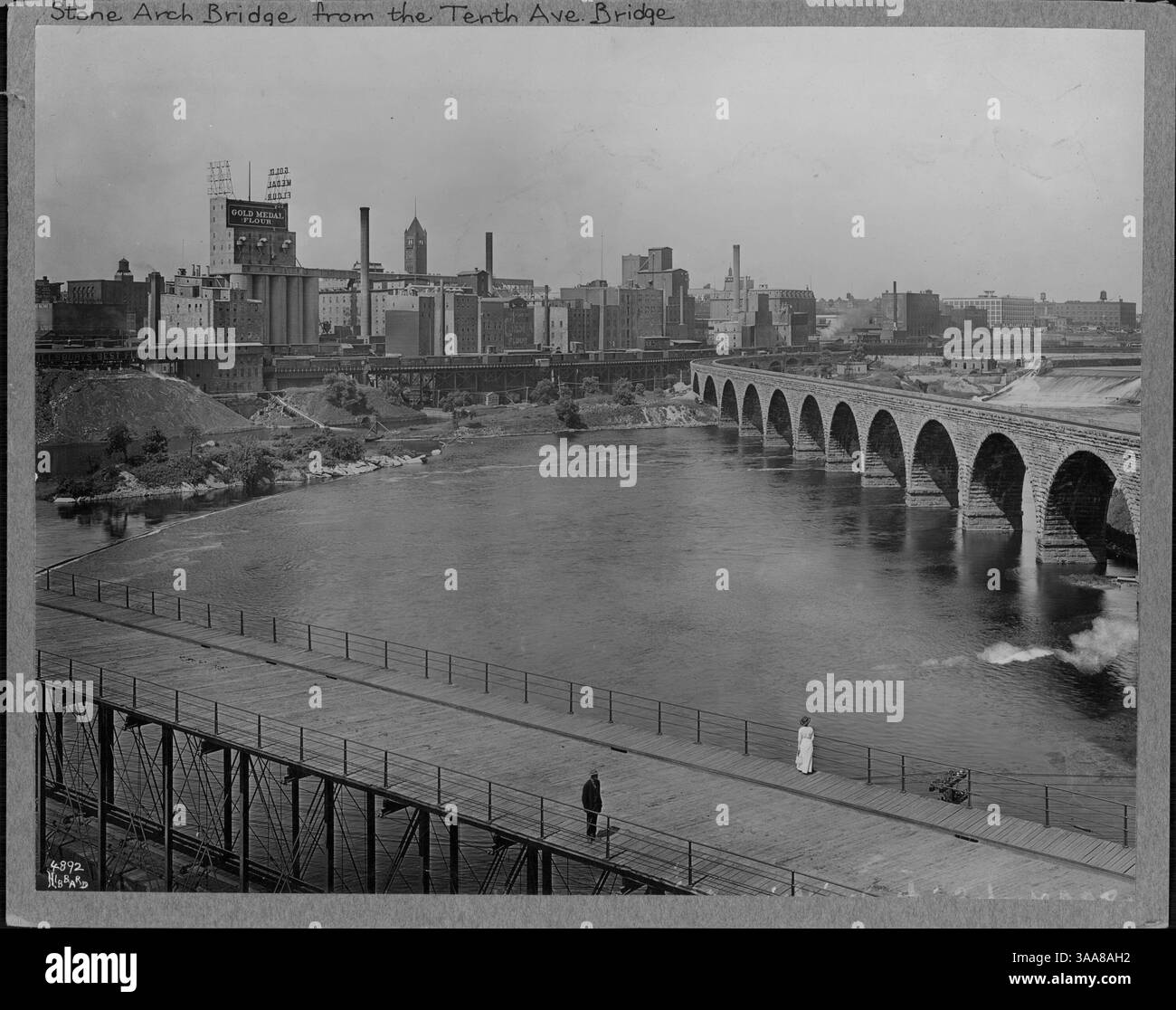 A photo of the iconic Stone Arch Bridge in Minneapolis, taken from the ...