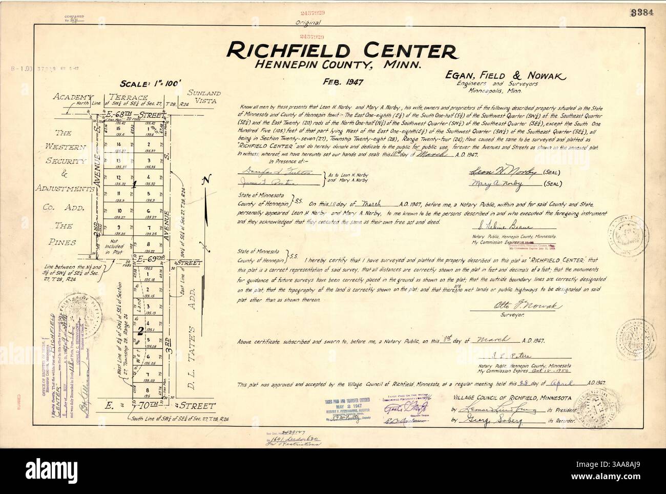 Richfield Center is a historical location in the Hennepin County area ...