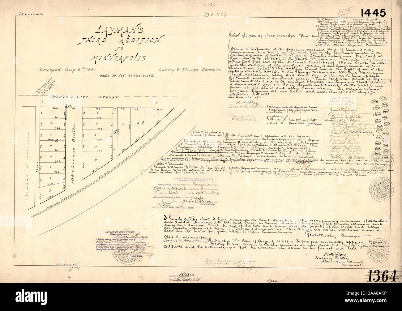This document shows the layout for Layman’s Third Addition to ...