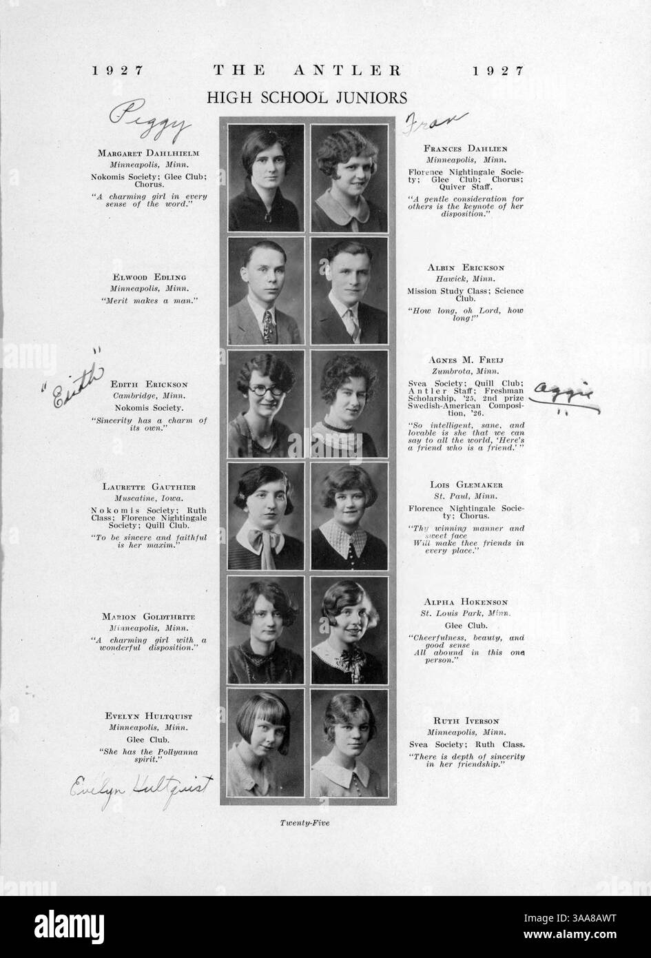 Minnehaha academys 1927 antler yearbook provides a record of st hi-res stock photography and ...