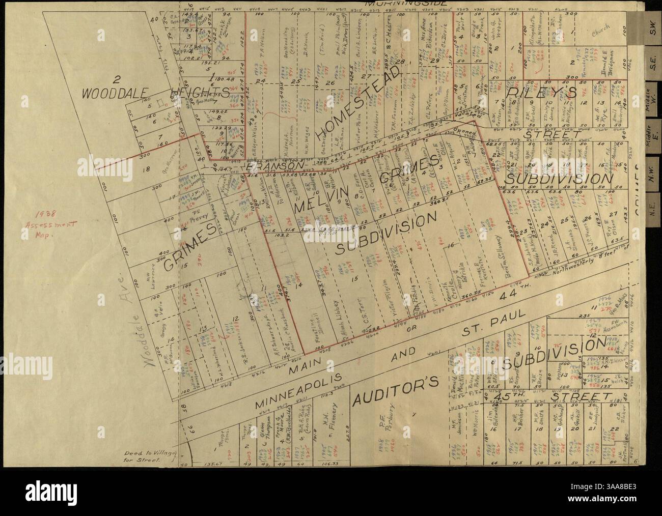 An assessment map of morningside village from 1938 1939 showing hi-res ...