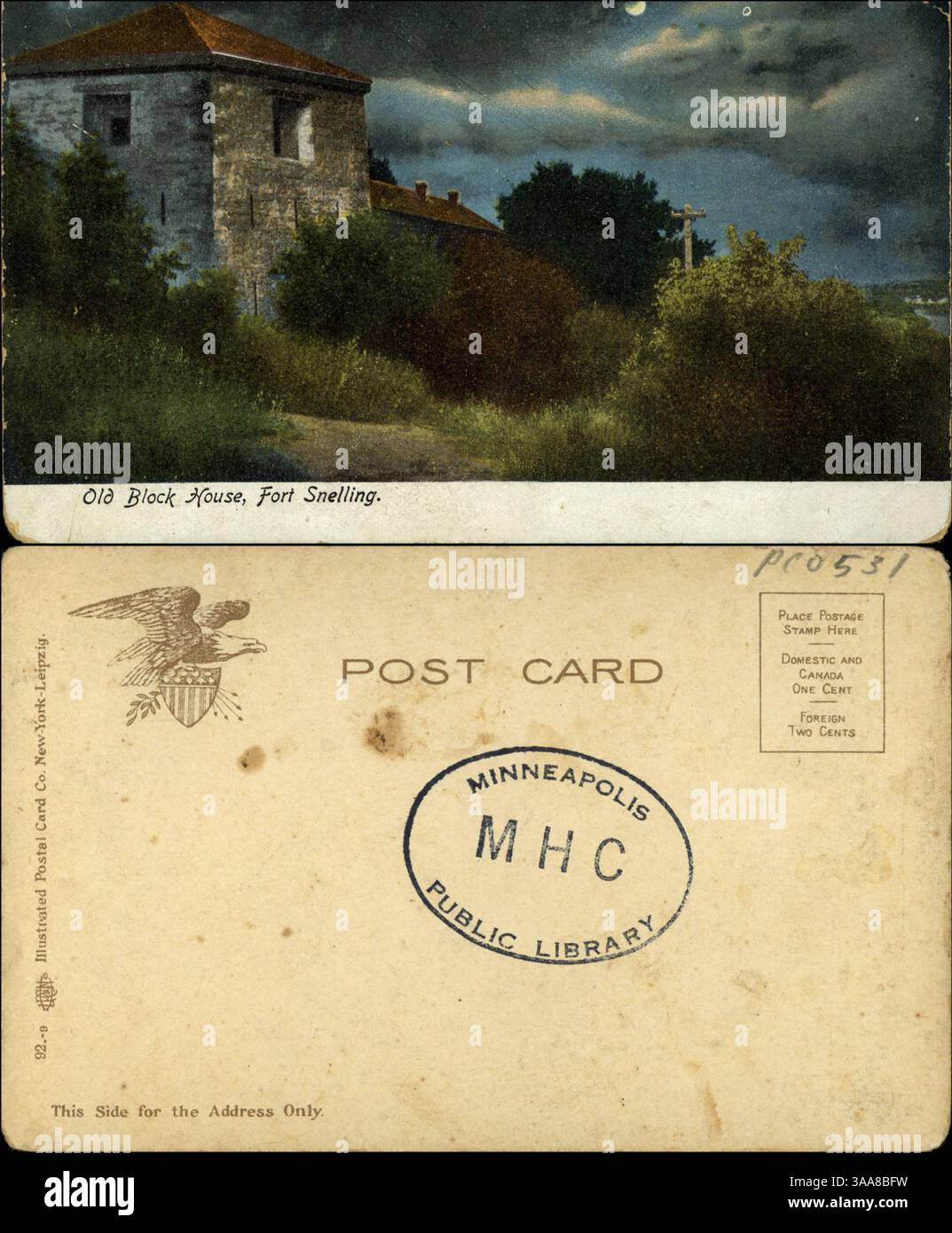 An exterior view of the Old Block House at Fort Snelling, Minnesota ...