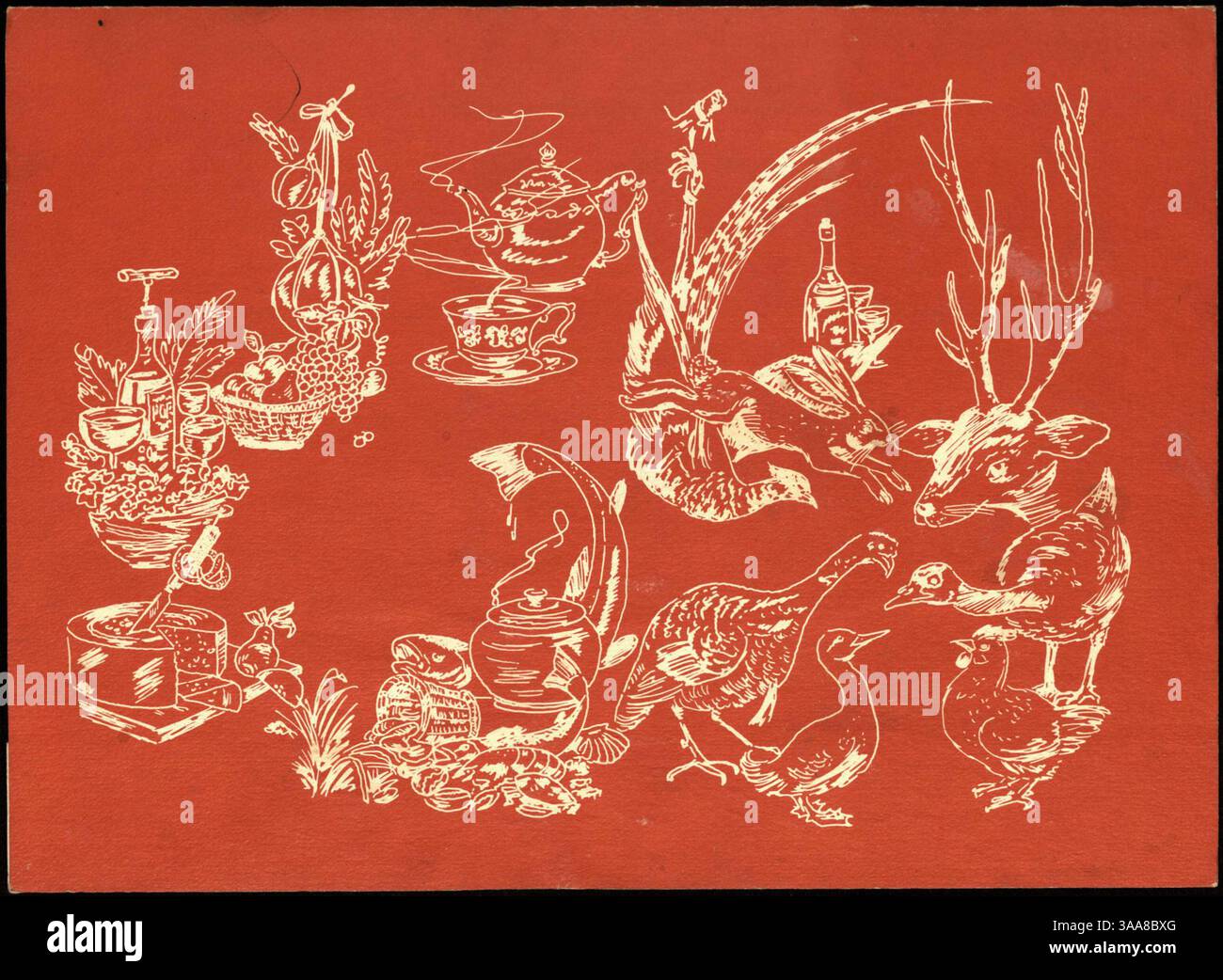 The camelot luncheon menu features a bi fold design with sketche hi-res ...