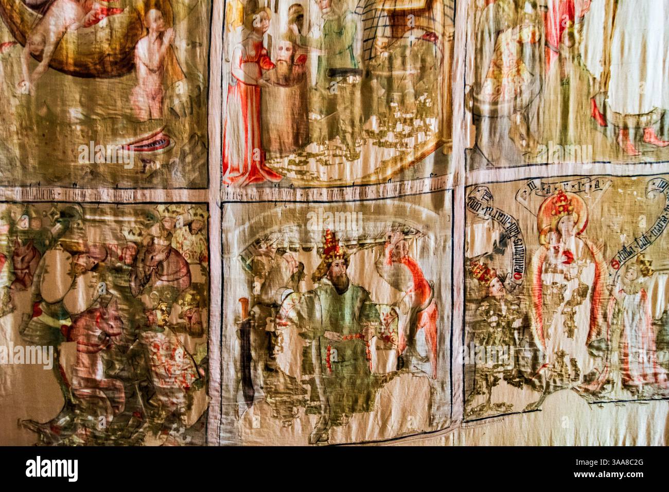 Gurk: Gurk Cathedral, interior, Lenten veil, altar in Mittelkärnten ...