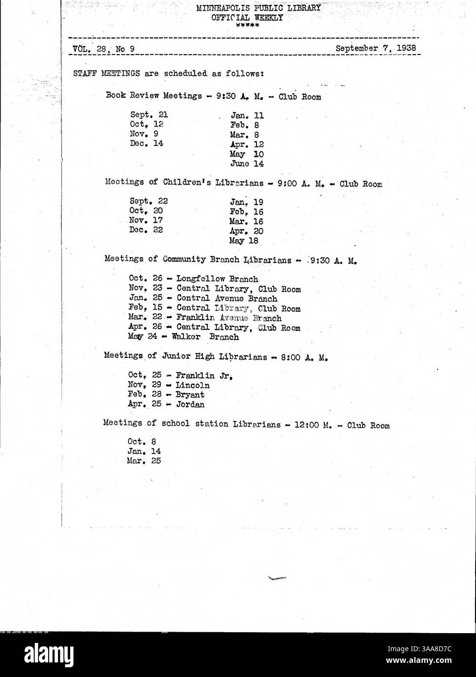 The 1938 minneapolis public library official bulletin provides w hi-res ...