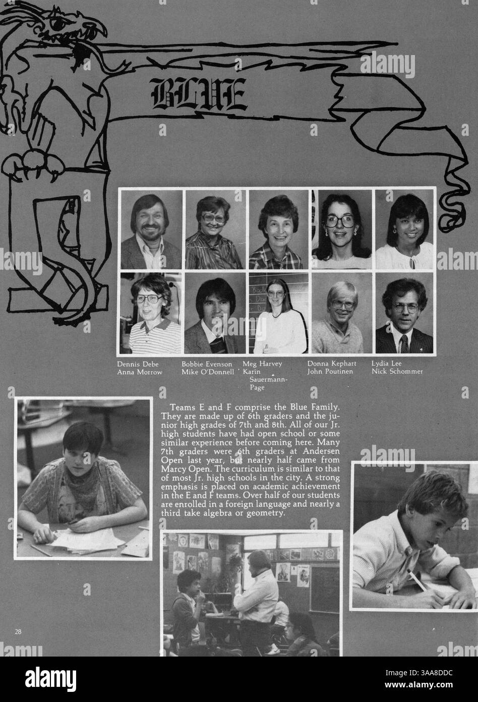 'The Dragon' yearbook of 1984 documents the students, teachers, and key ...
