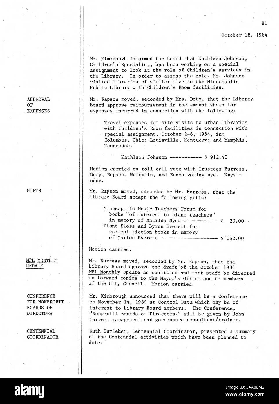 Minutes of the 1984 minneapolis public library board meetings hi-res ...