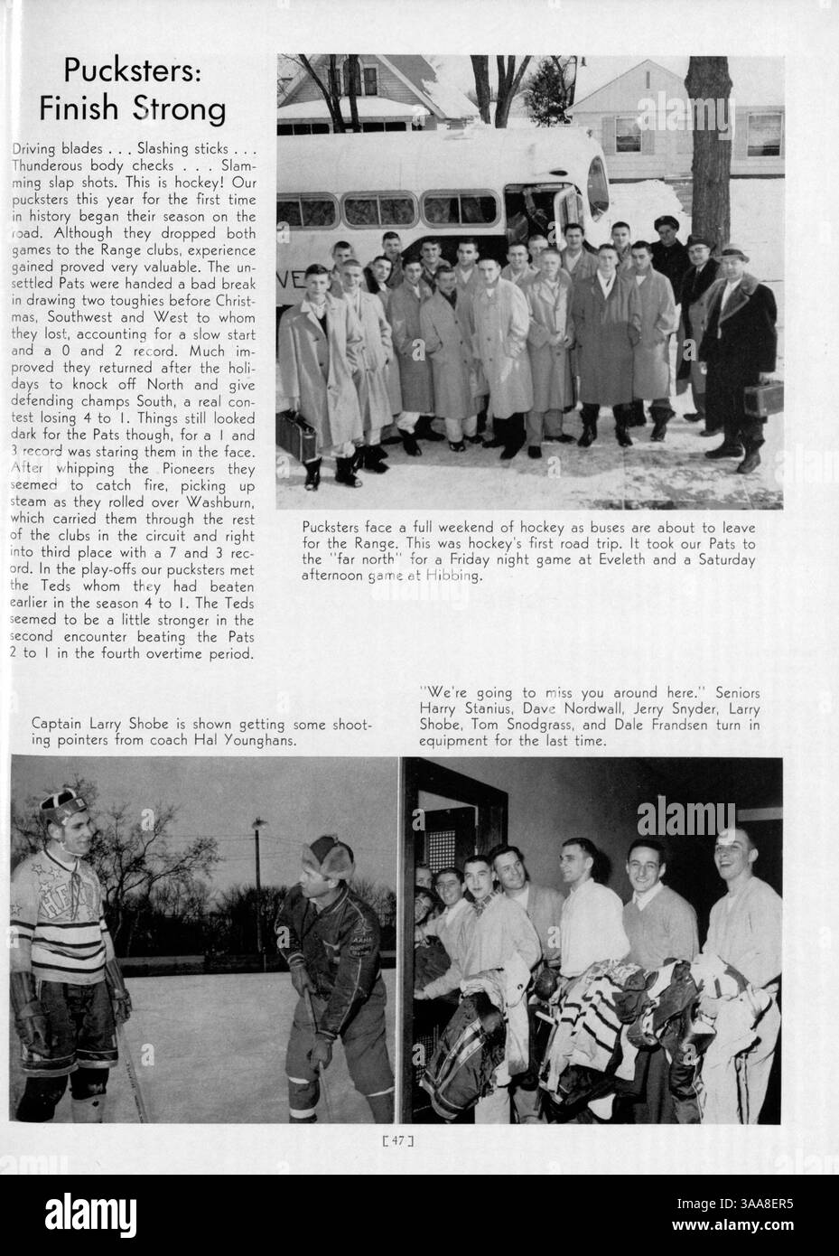 Athletic activities that defined the 1954 1955 school year hi-res stock ...