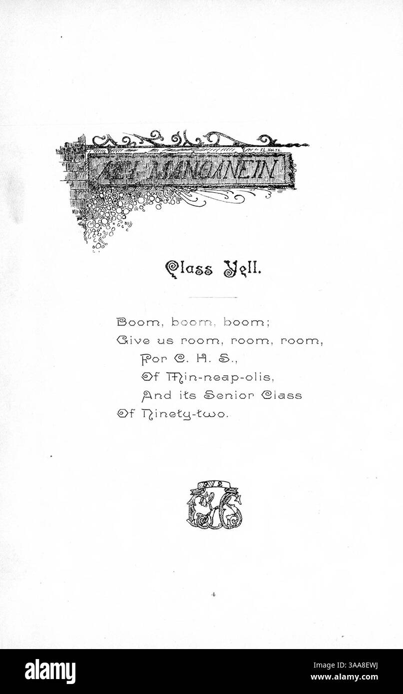 The 1892 Central High School yearbook documents the academic year 1891 ...