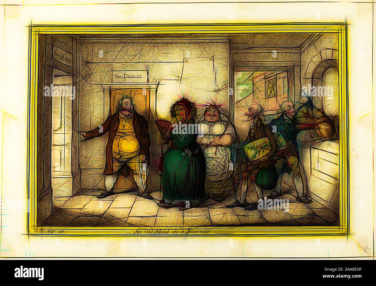 A whimsical scene depicts a group of four characters, each with ...