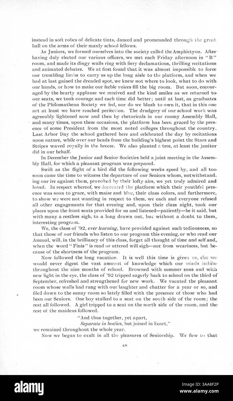 The 1892 Central High Yearbook documents the 1891-1892 school year with ...