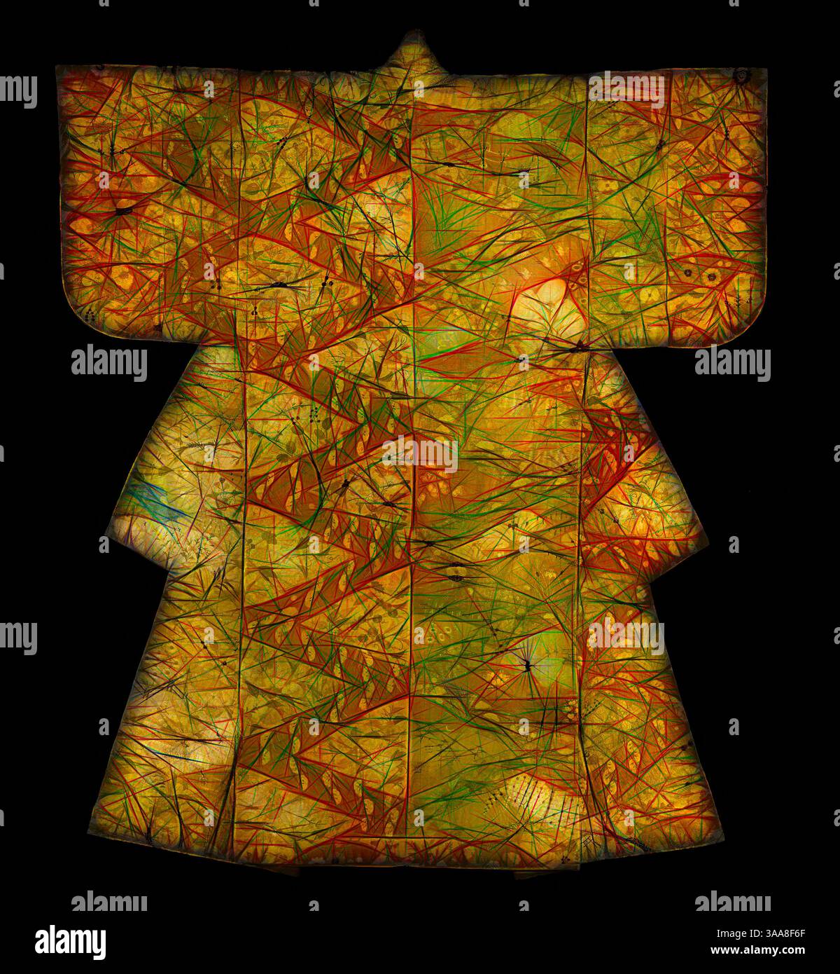 An intricately designed garment featuring vibrant patterns inspired by ...
