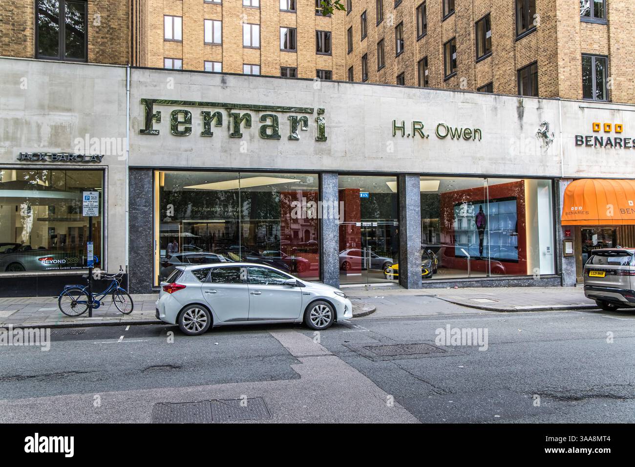 London, UK- August 6, 2023: HR Owen Ferrari Mayfair Berkeley Square ...