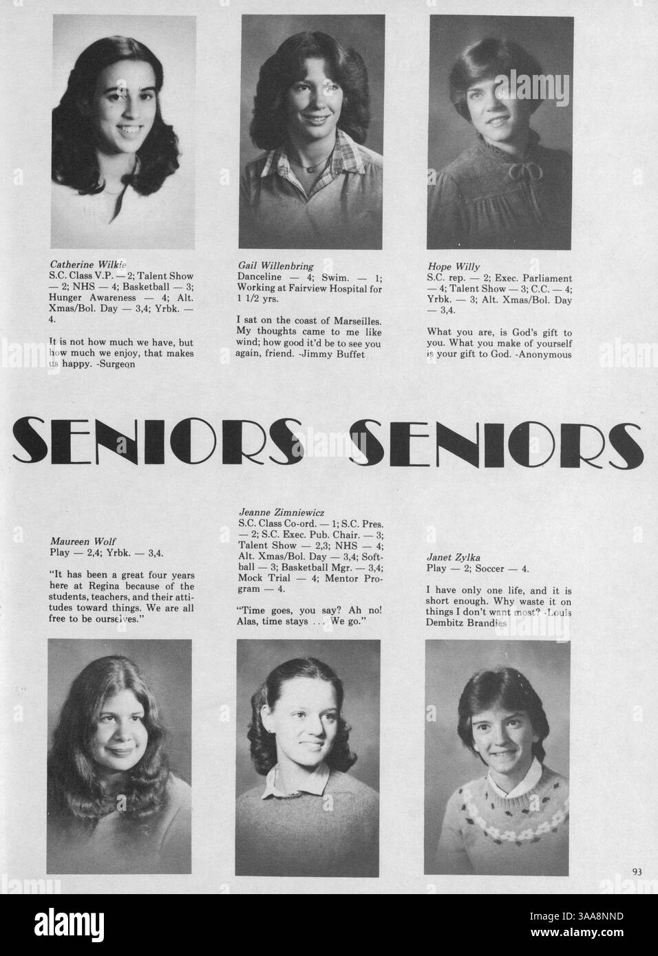 The 1981 Regina High School yearbook features a collection of student ...