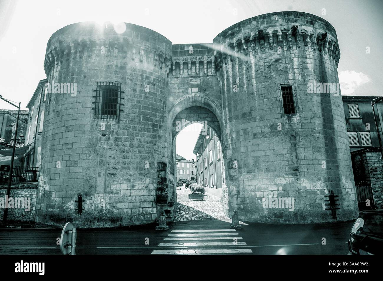 The Porte Saint-Jacques on the Quai Maurice Hennessy Cognac France. A ...