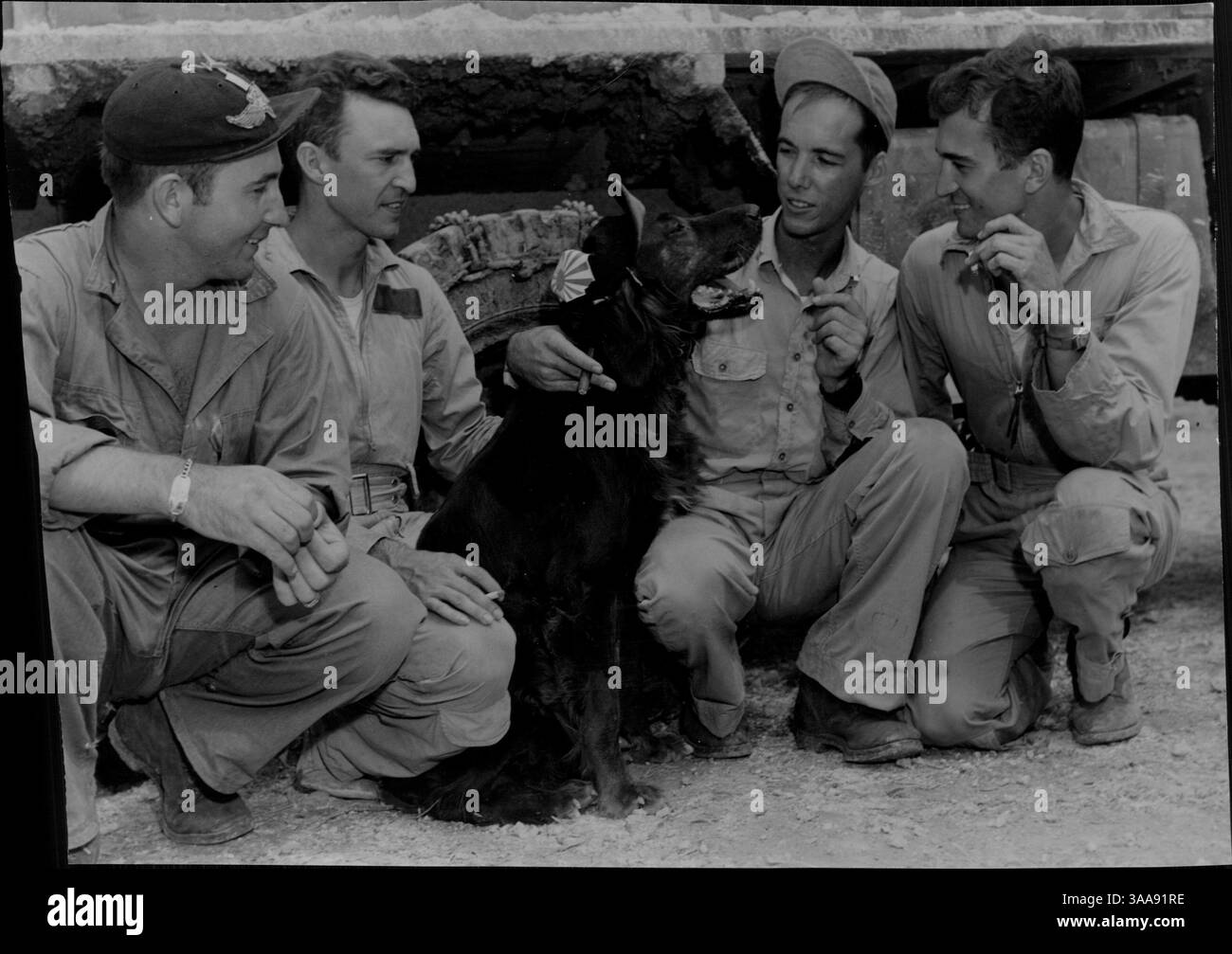Members of the Marine Flying Deuces Squadron honor their mascot, Red ...