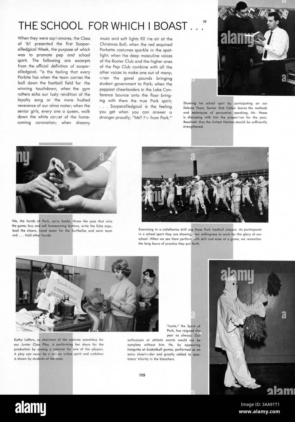 The 1961 'Echowan' yearbook from St. Louis Park High School presents a ...