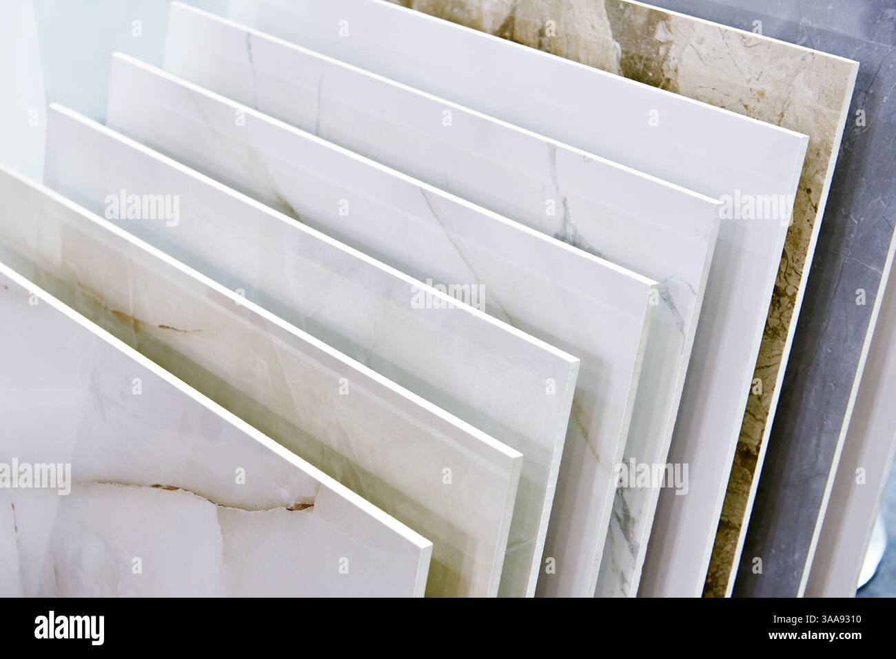 Porcelain stoneware tiles in a store Stock Photo - Alamy