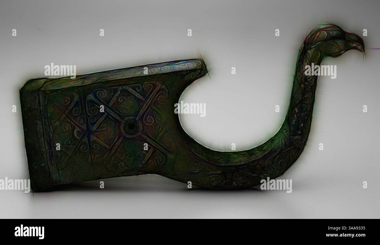 An intricately designed antique object, featuring ornate carvings and a ...