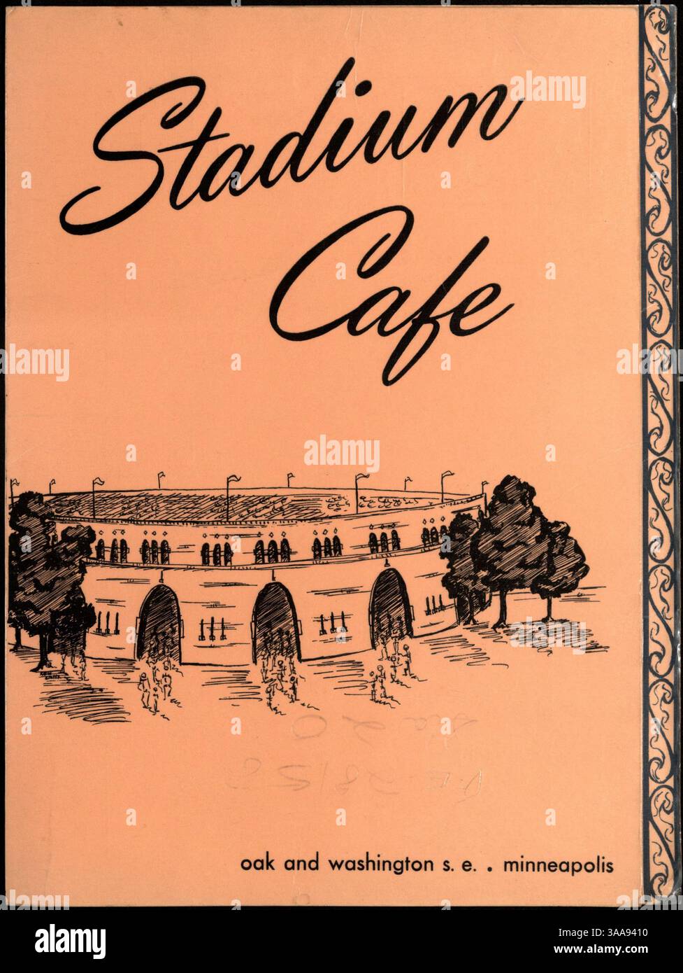 The Stadium Cafe offers a bi-fold menu with a variety of foods ...