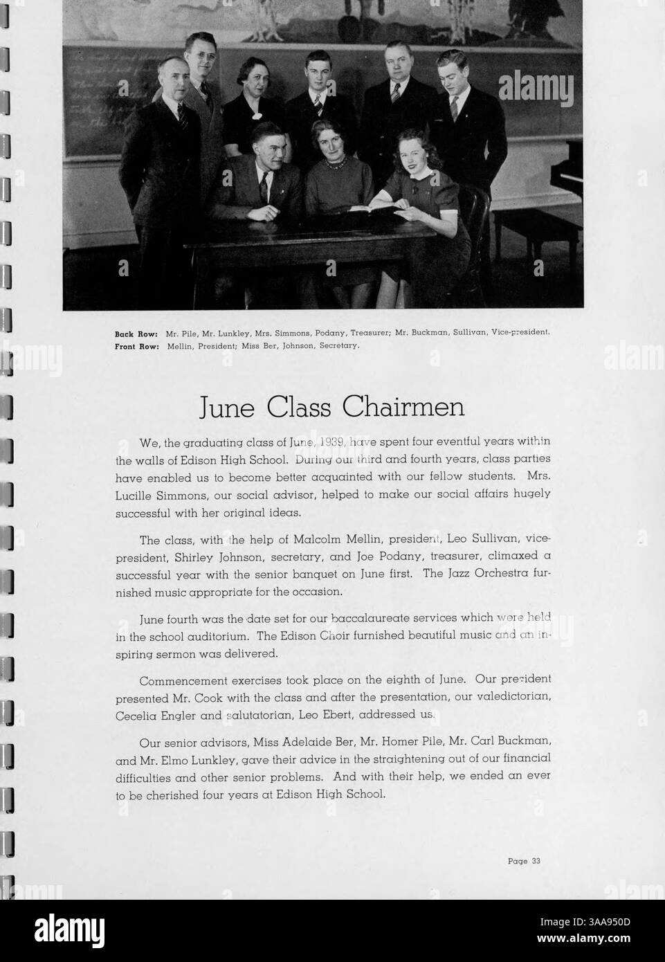 The 1939 Edison Yearbook captures the major events and accomplishments ...