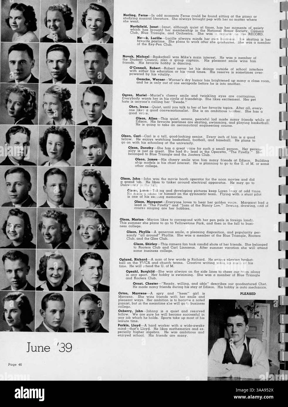 Capturing the major events of the 1938 1939 academic year hi-res stock ...