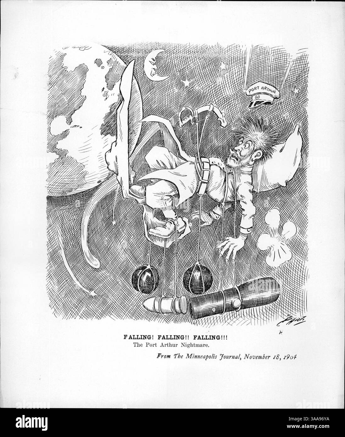 A 1904 image from Hennepin County Library depicts Port Arthur falling ...