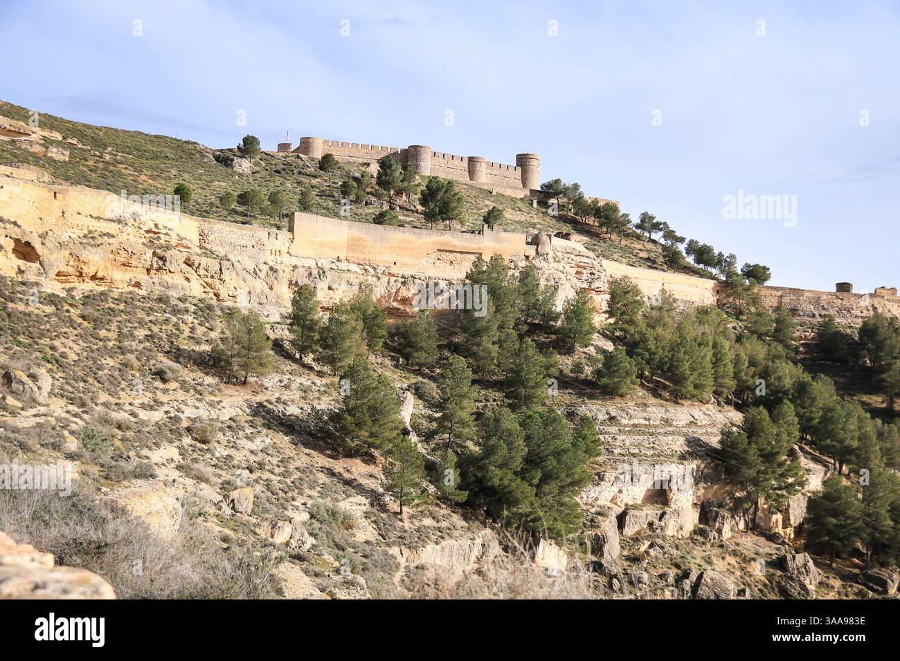 The Chinchilla de Montearagon village castle, Albacete, Spain under ...