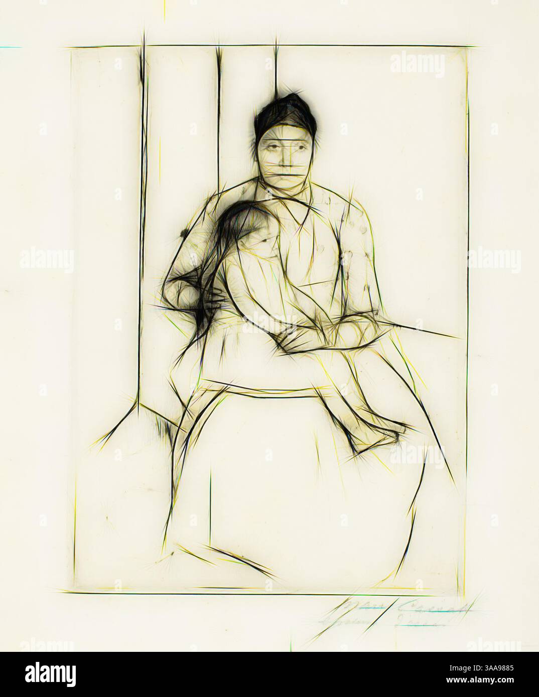 Seated woman cradles child hi-res stock photography and images - Alamy