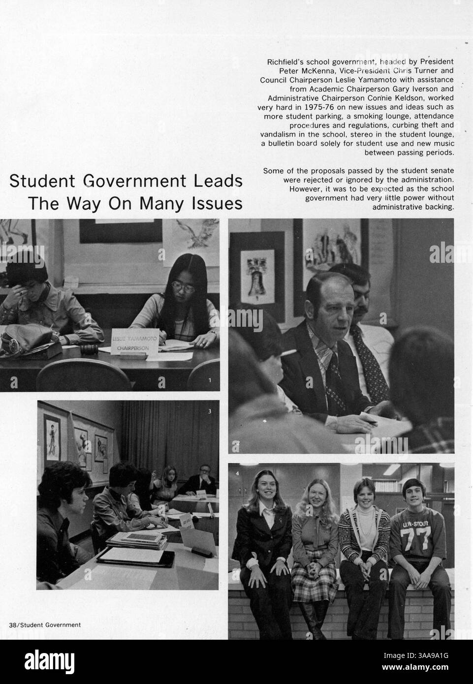 The 1976 'Seventy Six Aurean' yearbook from Richfield High School ...