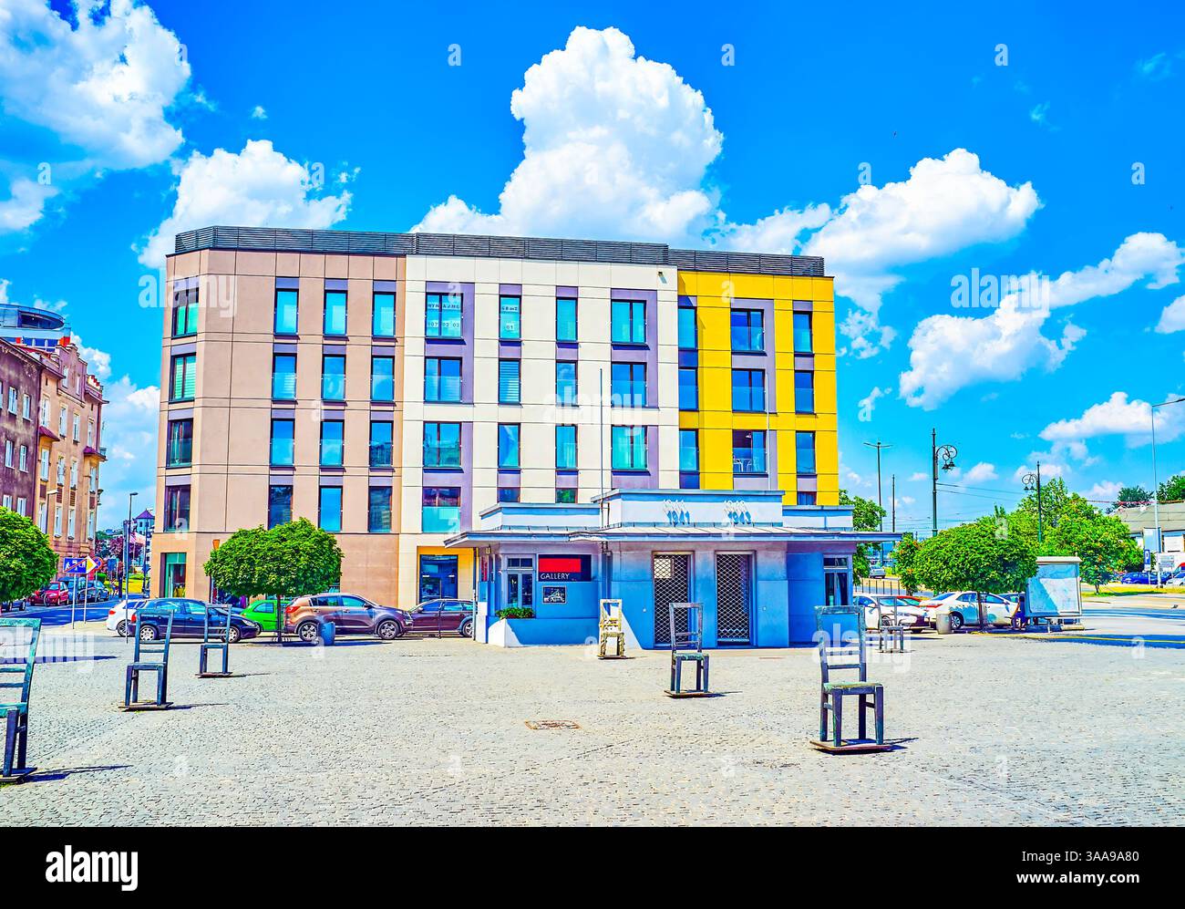 KRAKOW, POLAND - JUNE 21, 2018: The Ghetto Heroes Square with empty ...