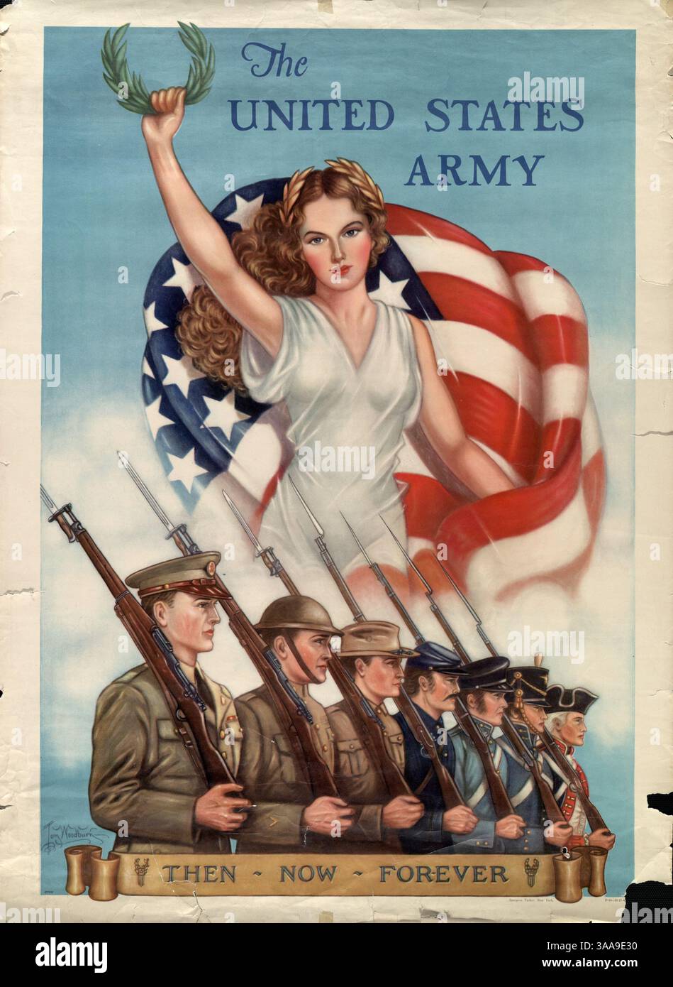 An allegorical image depicting the evolution of the United States Army ...