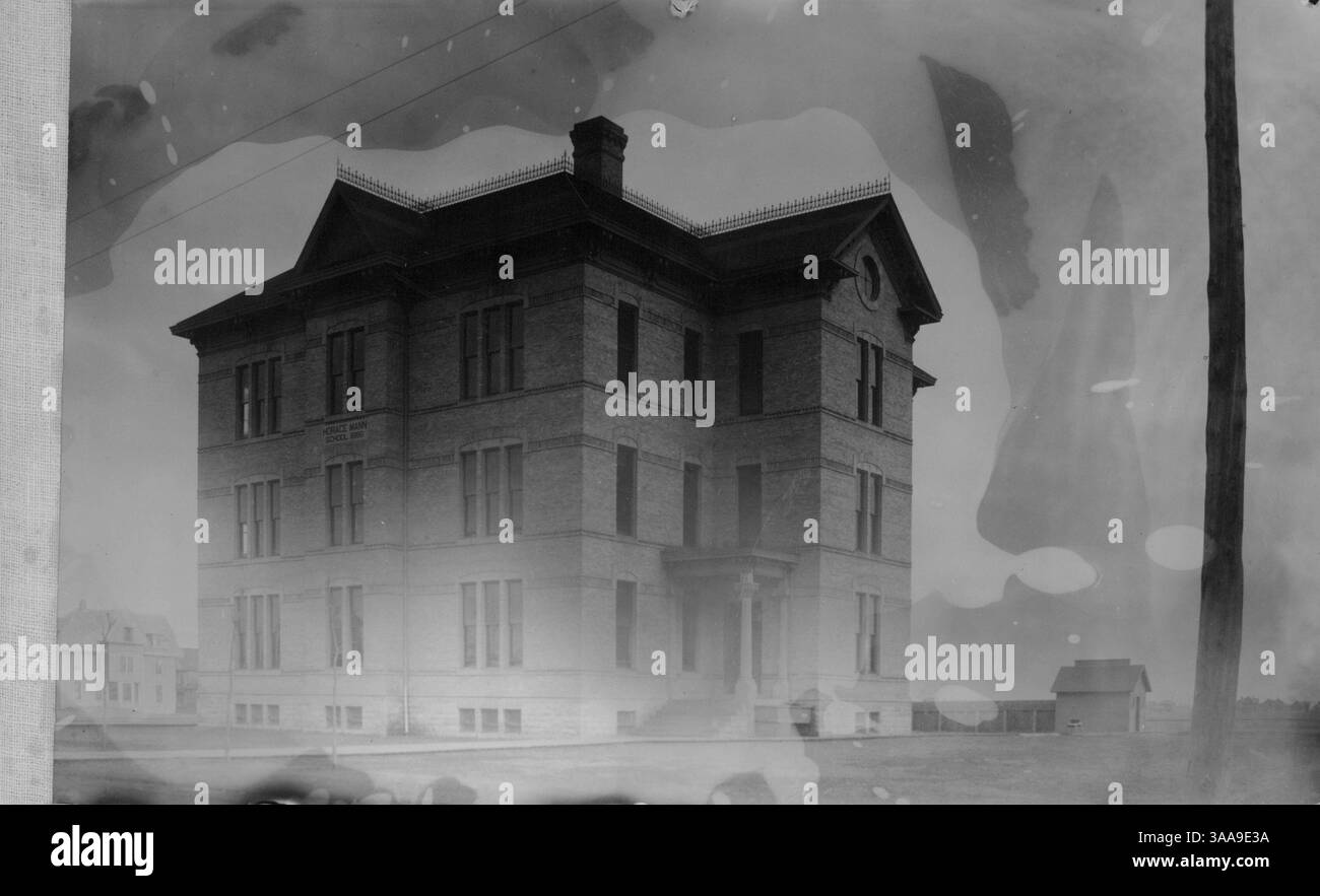 An exterior view of Mann School, located in Hennepin County, Minnesota ...
