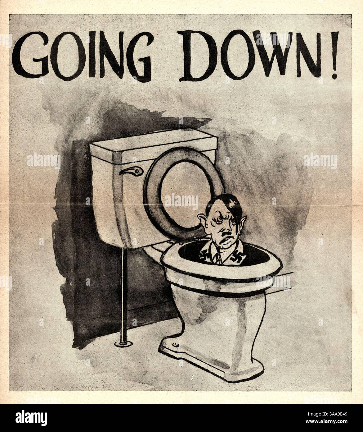 A satirical illustration showing hitlers head emerging from a t hi-res ...