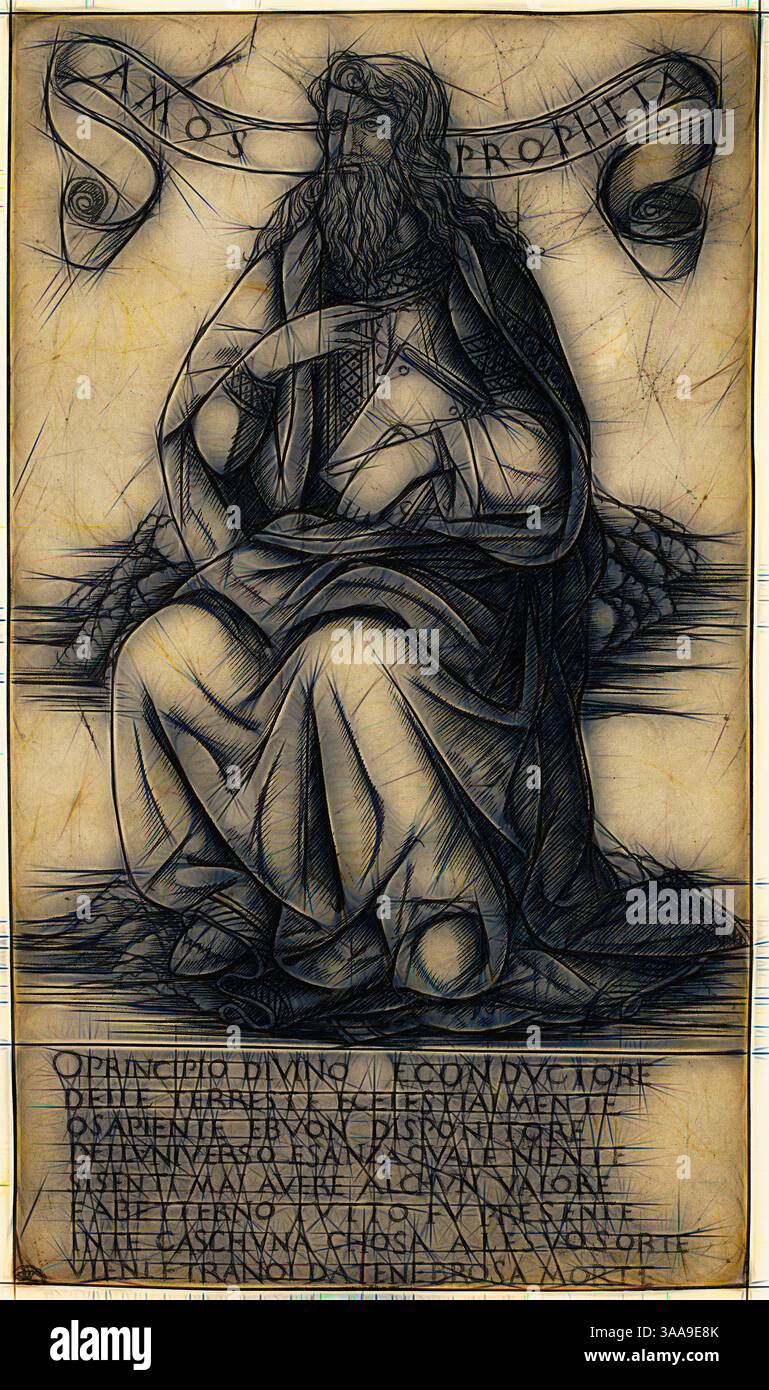 Inscription beneath highlights themes of divine knowledge hi-res stock ...