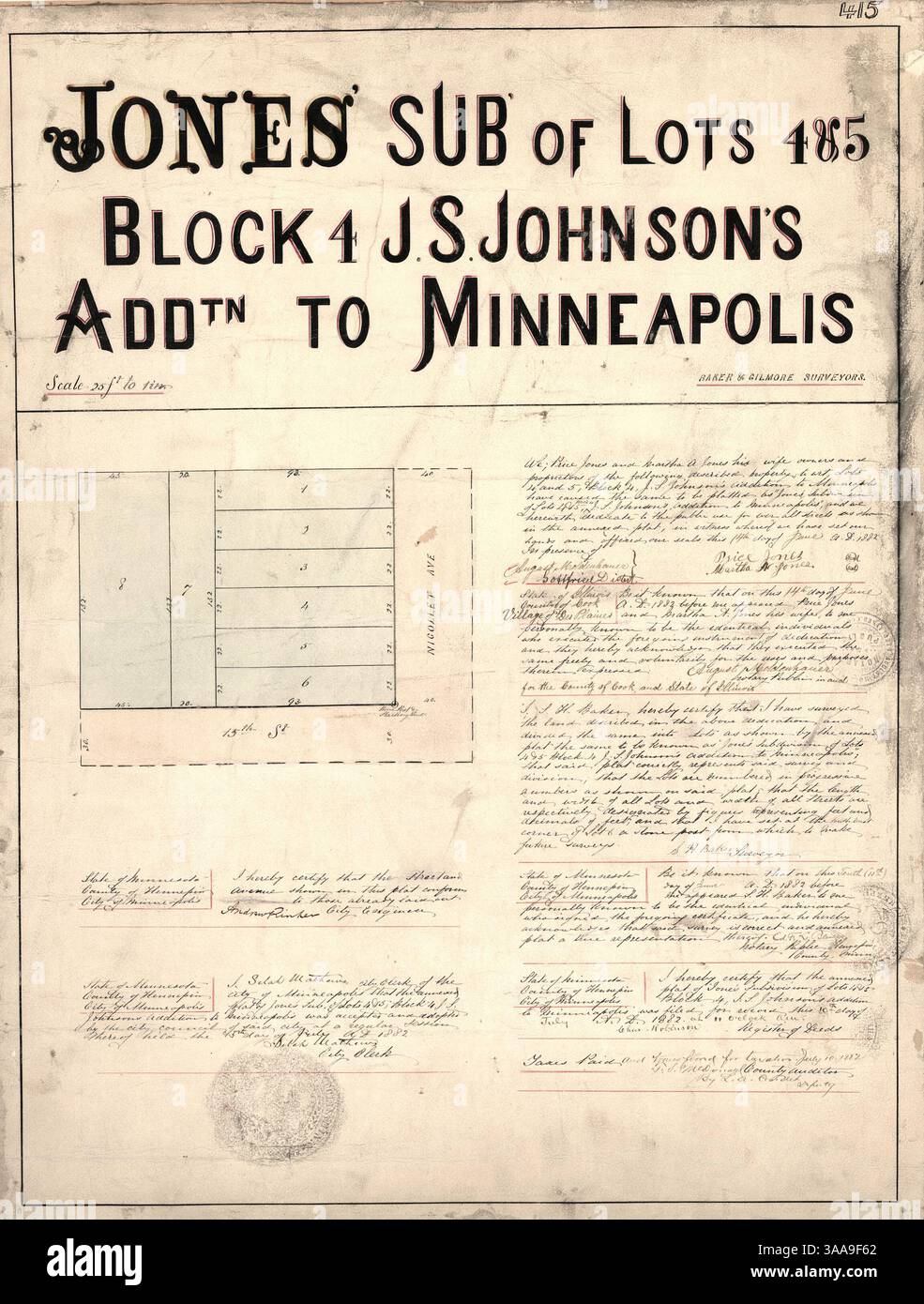 Jones' Subdivision of Lots 4 & 5 Block 4 is part of J.S. Johnson’s ...