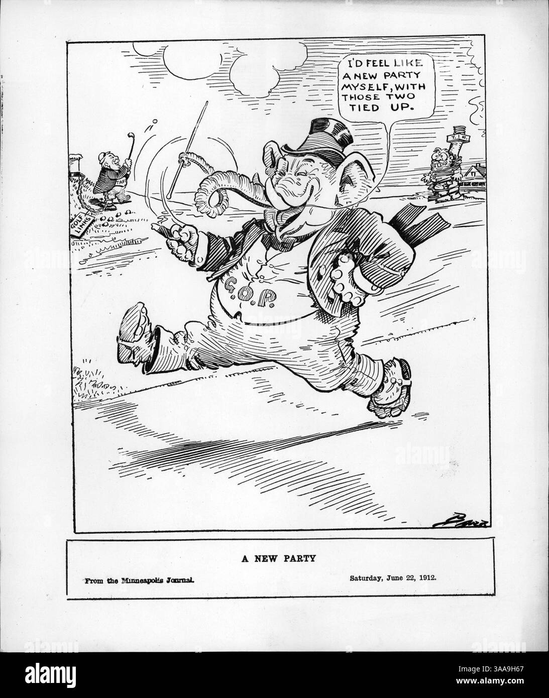 In this political cartoon, the Republican Elephant declares a desire ...