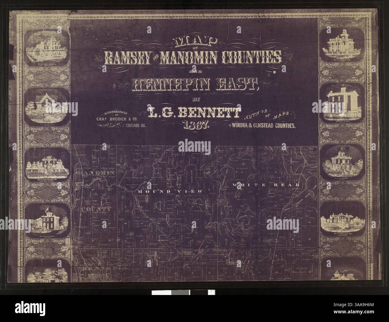 This plat map shows the properties and buildings of ramsey hi-res stock ...