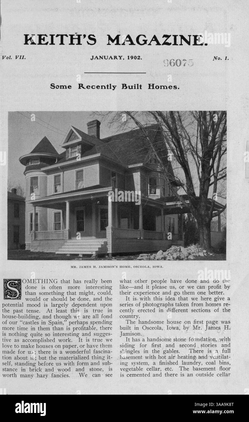 Keiths magazine 1902 features house designs hi-res stock photography ...