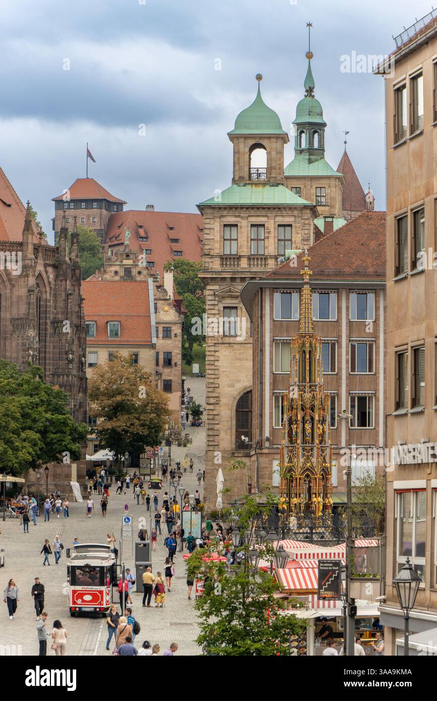Famous old Schoner Brunnen - Beautiful Fountain from Nuremberg ...