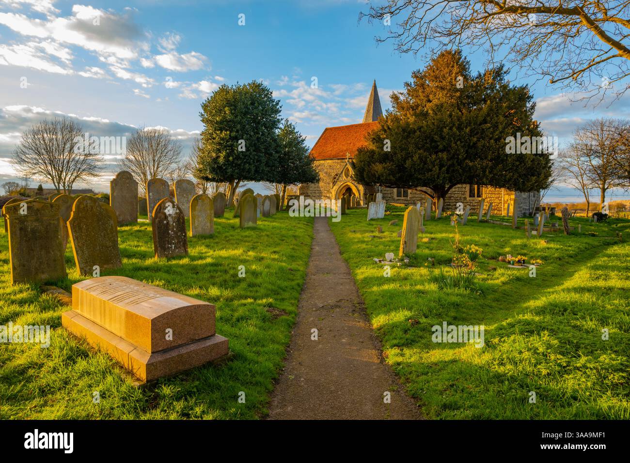The church yard of St Marys church Lower Higham Kent Stock Photo - Alamy